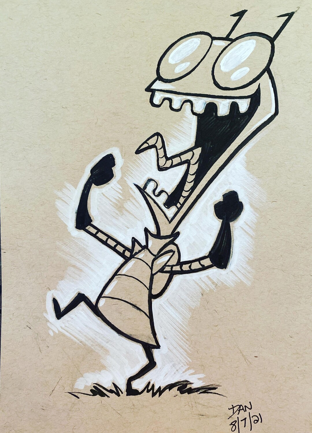 Invader Zim - Original Pen and Ink Sketch - Etsy