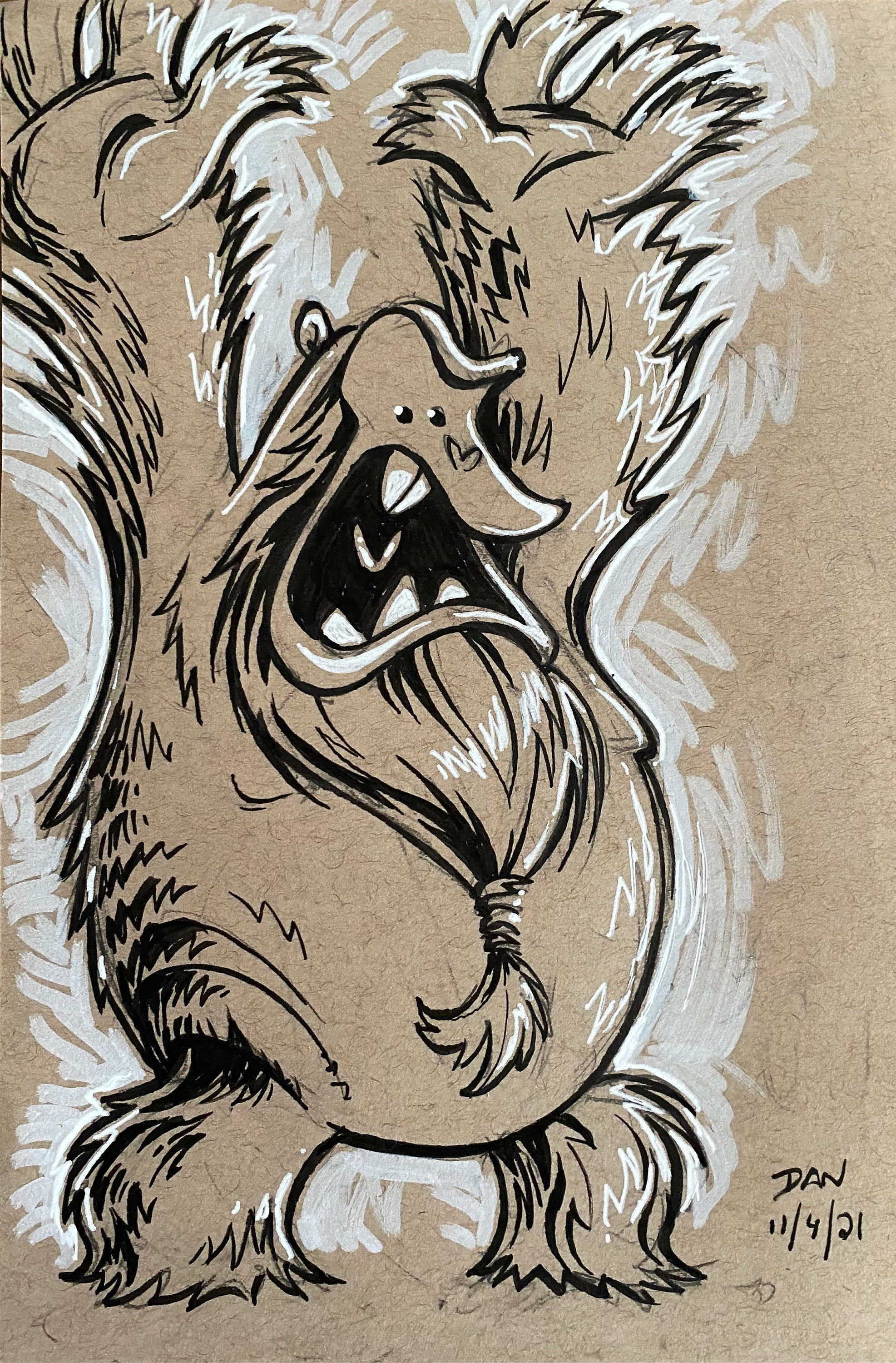 A Goofy Bigfoot. Original Pen and Ink Sketch. - Etsy