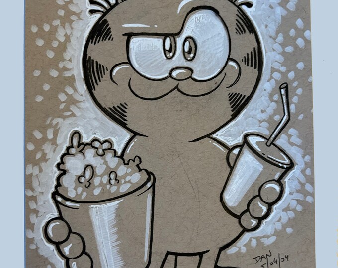 Garfield - Original Pen and Ink Sketch - Etsy