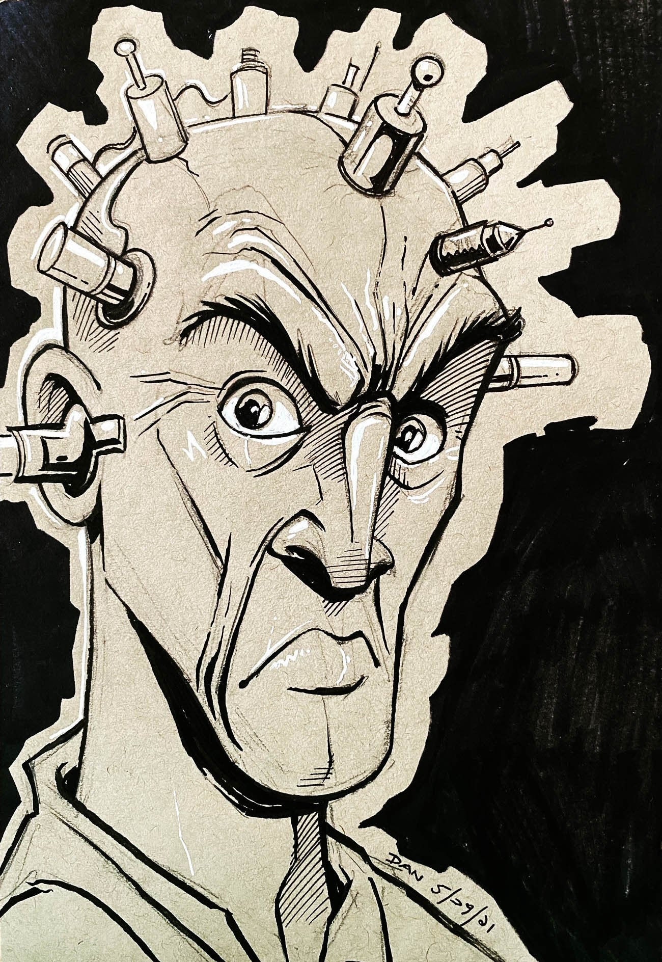 The Thinker Original Pen and Ink Sketch - Etsy