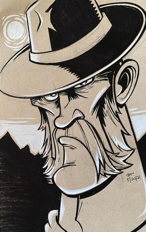 Cowboy Original Pen and Ink Sketch - Etsy