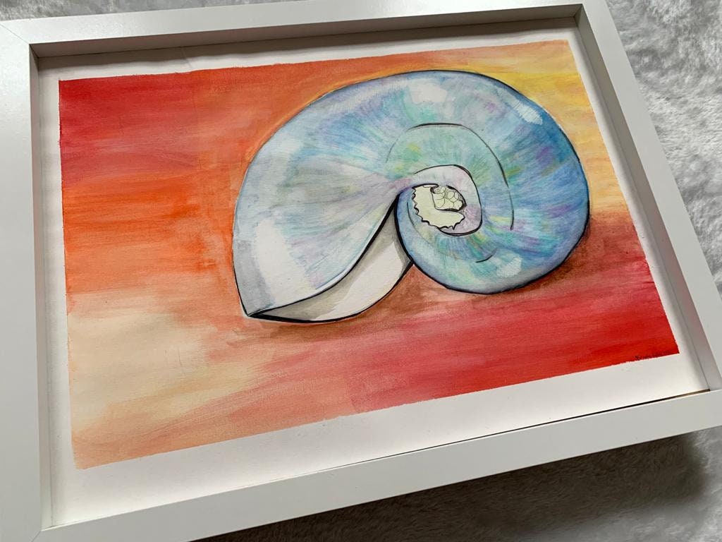 Original Acrylic Painting, Artwork, Home Decor, Seashell, Signed ...