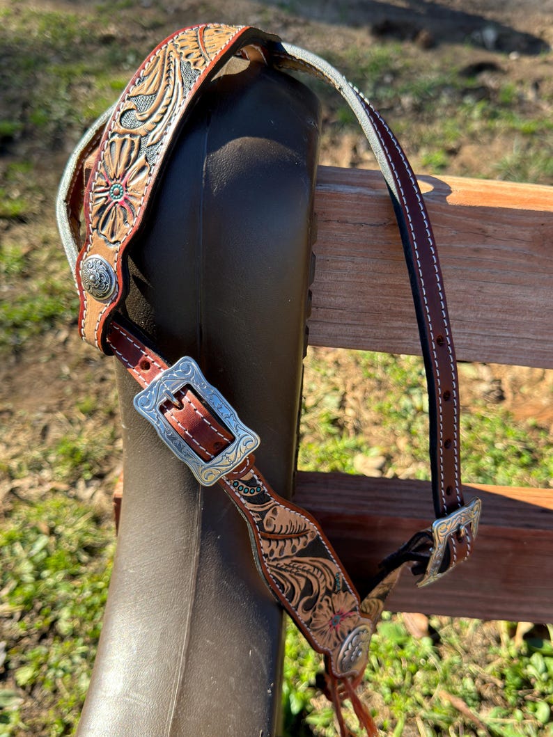 Hand Tooled One Ear Headstall for Standard Size Horse - Etsy