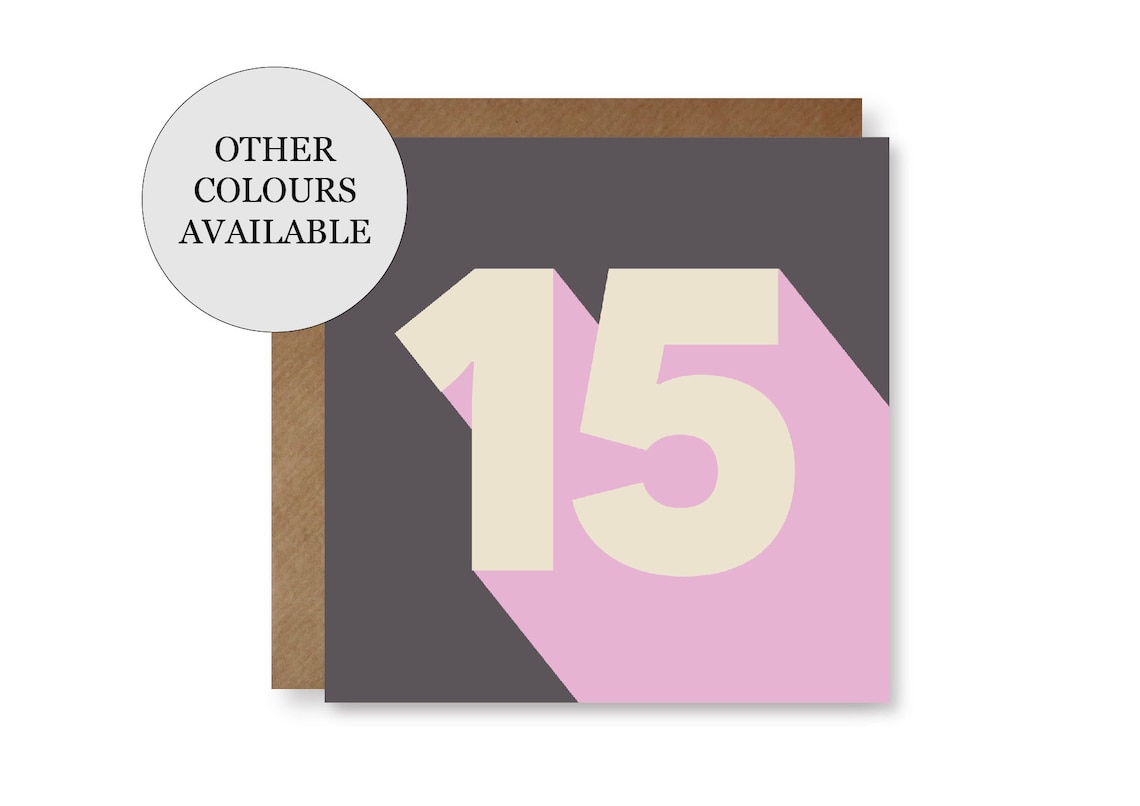 Age 15 Card 15th Birthday Card Girl 15th Card Pink Teenager - Etsy