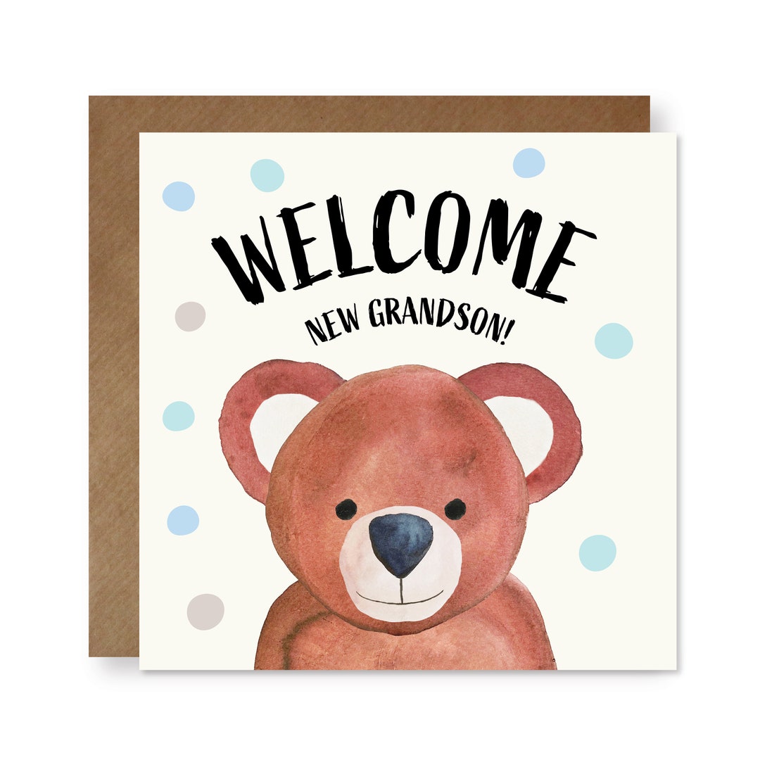 New Grandson Card, New Grandparents Card, Welcome New Baby Grandson ...
