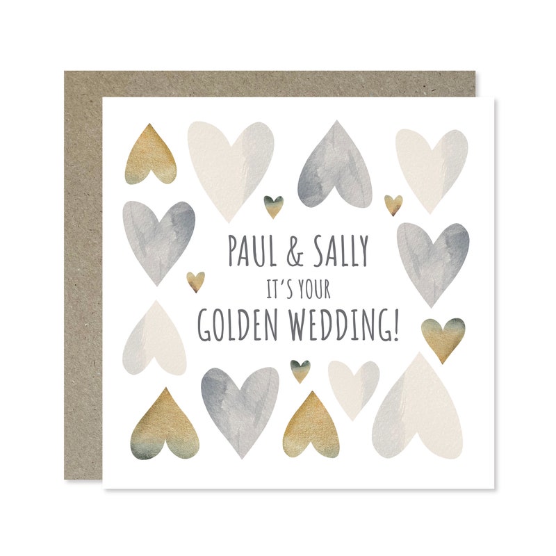 Golden Wedding Cards - Etsy UK