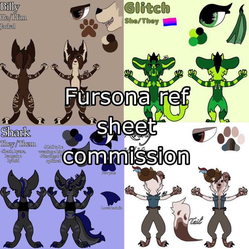 Fursona Ref Sheet Commission READ DESC - Etsy