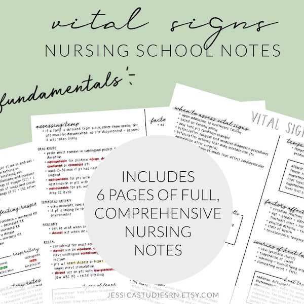 Vital Signs Template - Etsy