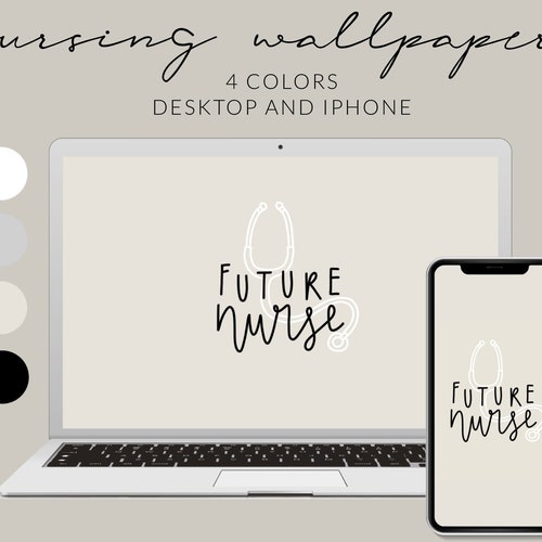 FUTURE NURSE Wallpaper Neutrals Desktop Laptop Iphone - Etsy Denmark