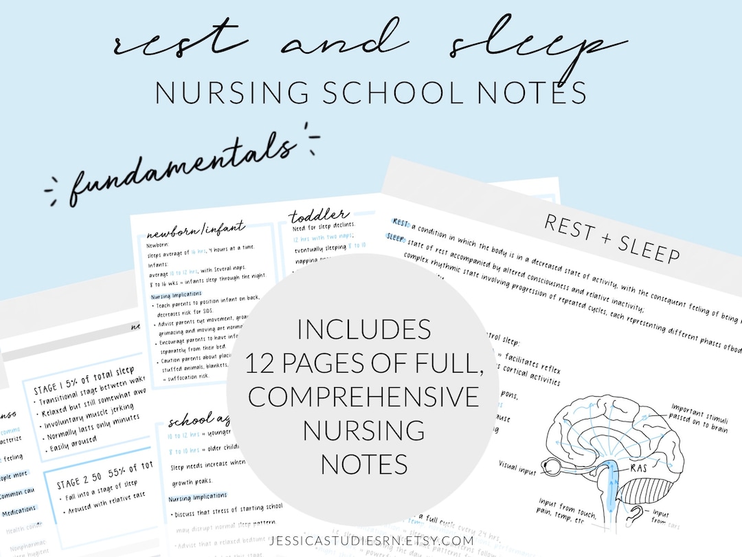 REST + SLEEP Notes Pack | Fundamentals | Nursing School Notes | Digital ...