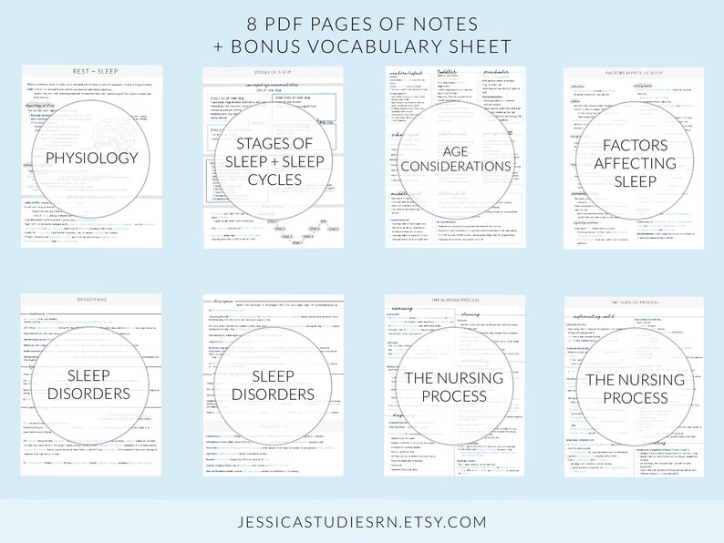 REST + SLEEP Notes Pack | Fundamentals | Nursing School Notes | Digital ...