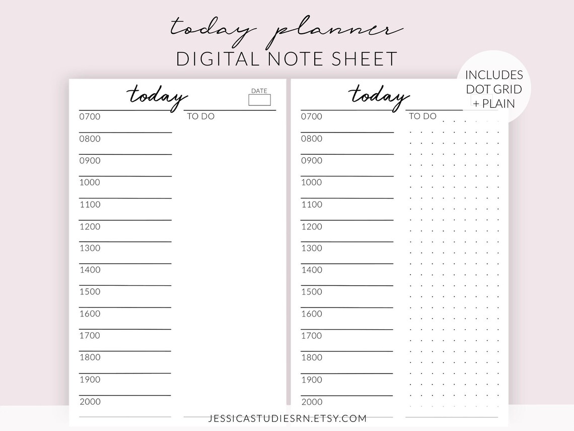 TODAY PLANNER 5x8 Digital Note Sheet Nursing School Planners - Etsy