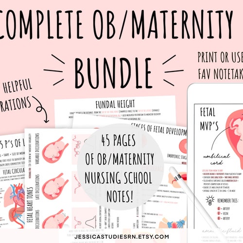 Ob/maternity Nursing Bundle Nursing Notes Digital Download - Etsy