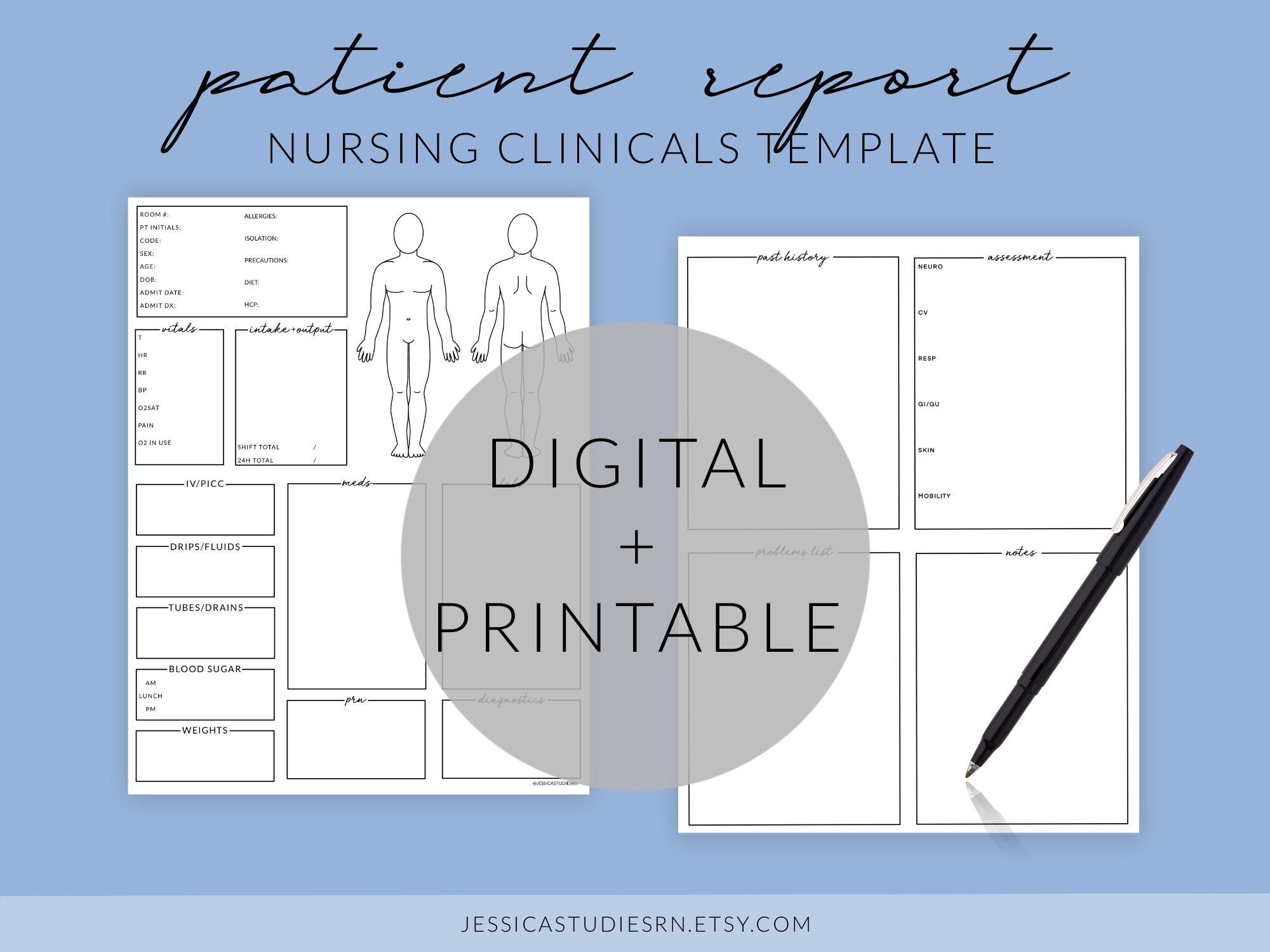 PATIENT REPORT Clinical Sheet | Nursing School Templates | Nursing ...