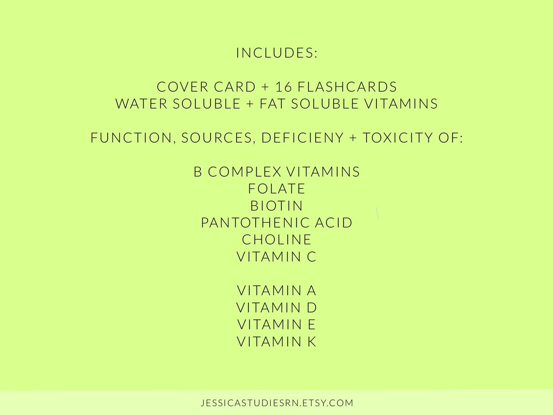 VITAMINS Printable Flashcards | Nutrition | Nursing School Notes ...