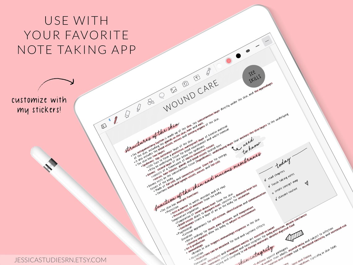 WOUND CARE Note Pack Fundamentals Nursing School Notes - Etsy