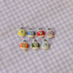 Mini Ceramic Pool Ball Charm - Stripe Pool Ball - Etsy