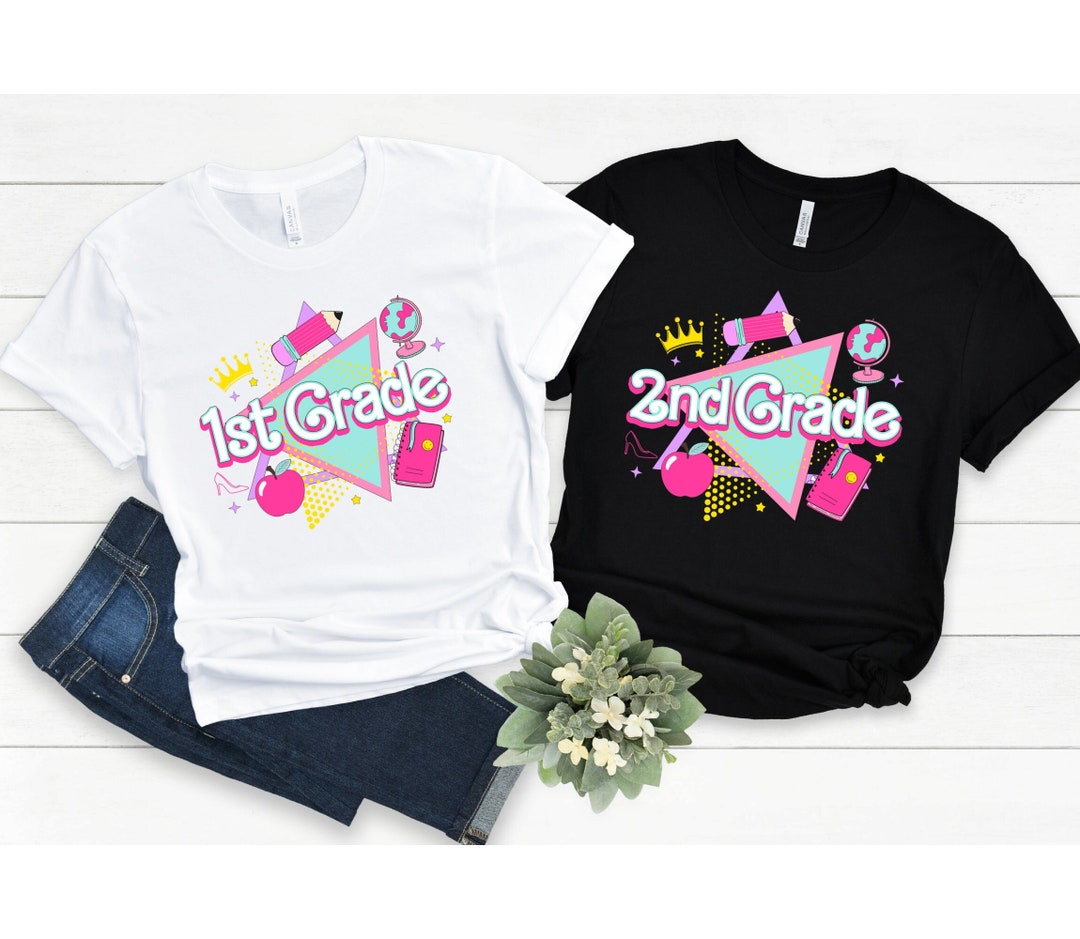 1st Grade Shirt, Pink 4st Grade Shirt, Colorful Kindergarten Shirt, 90s ...