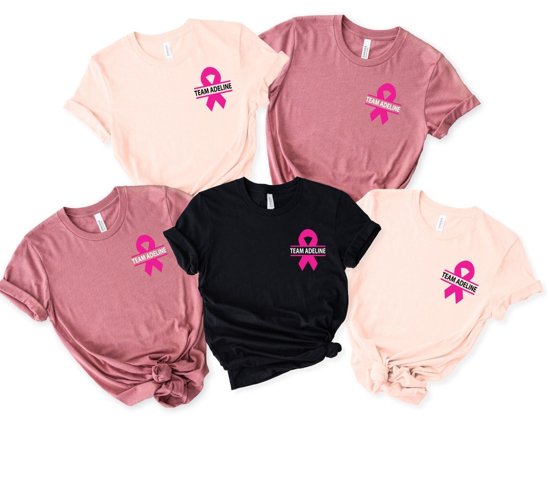 Custom Breast Cancer Support Team Shirts, Personalized Breast Cancer ...
