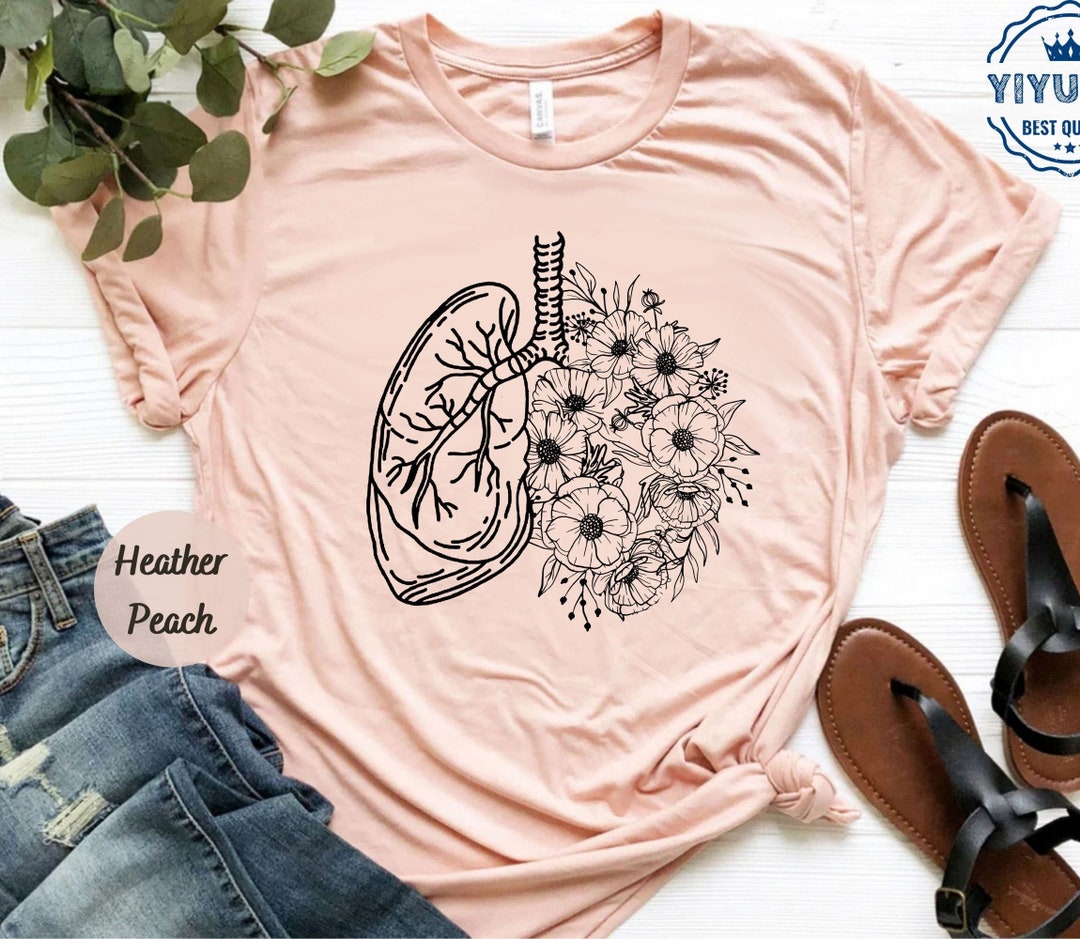 Anatomical Lung Shirt, Therapist Shirt, Floral Lungs Shirt, Respiratory ...