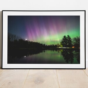 Aurora Borealis Northern Lights in Iowa Wall Art Print, Northern Lights ...