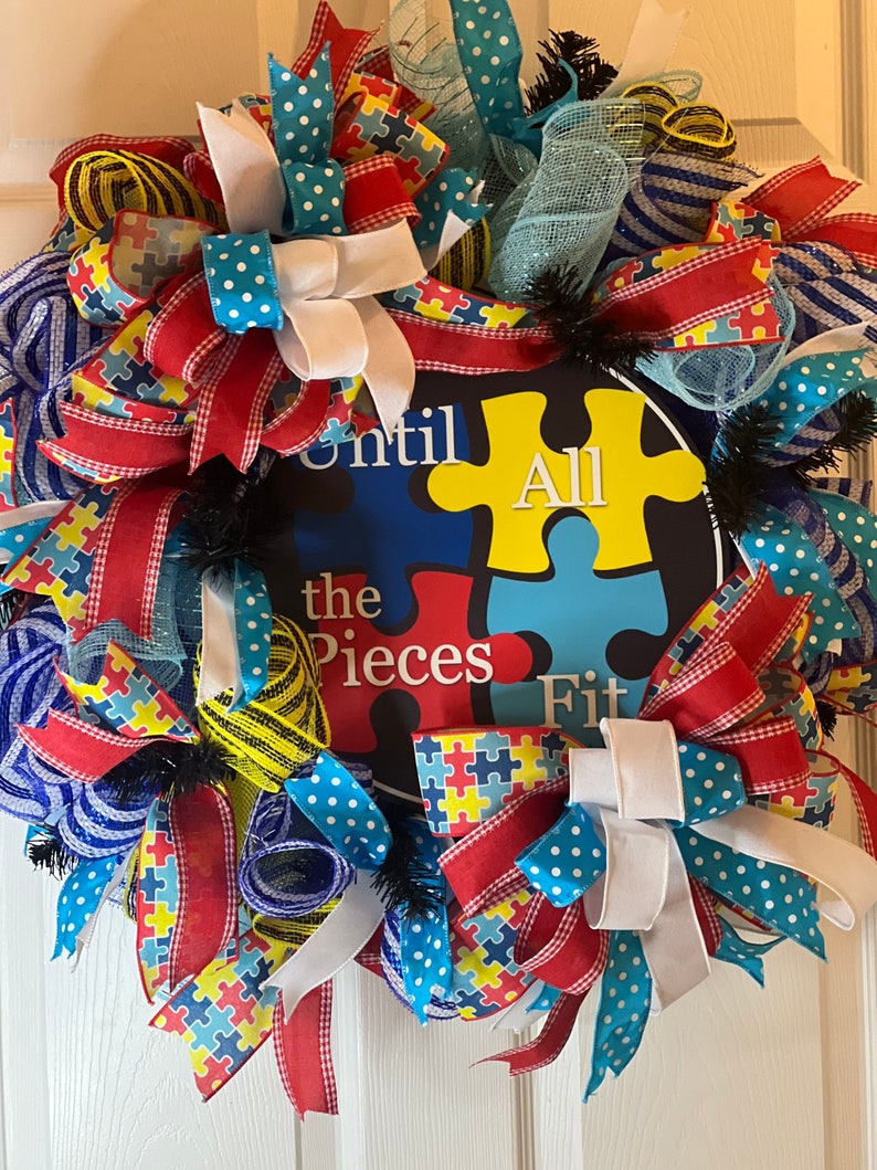 Until All the Pieces Fit Autism Awareness Wreath - Etsy