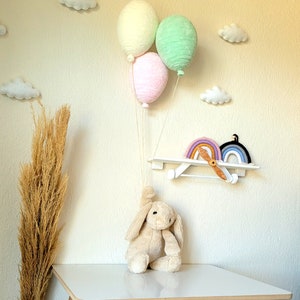 Flying Bunny and Balloons Hanging Nursery Decor Kids Wall Hanging Decor ...