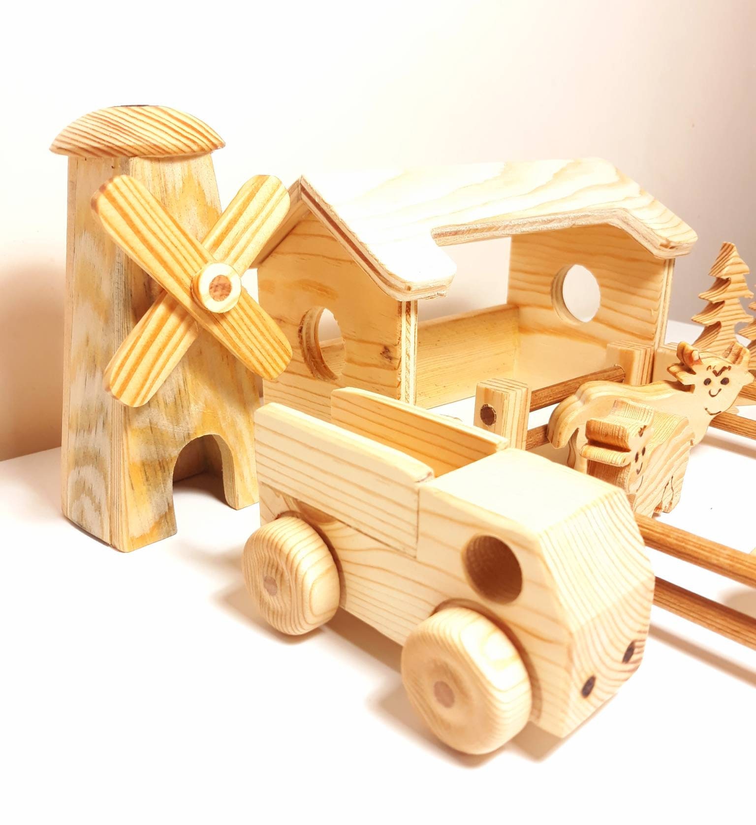 Wooden Farm Toy Set Farm Animals Wooden Farm Set - Etsy Australia