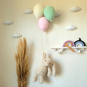 Flying Bunny and Balloons Hanging Nursery Decor Kids Wall Hanging Decor ...