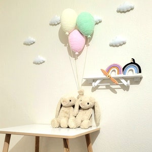 Flying Bunny and Balloons Hanging Nursery Decor Kids Wall Hanging Decor ...