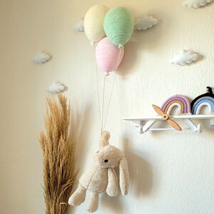 Flying Bunny and Balloons Hanging Nursery Decor Kids Wall Hanging Decor ...