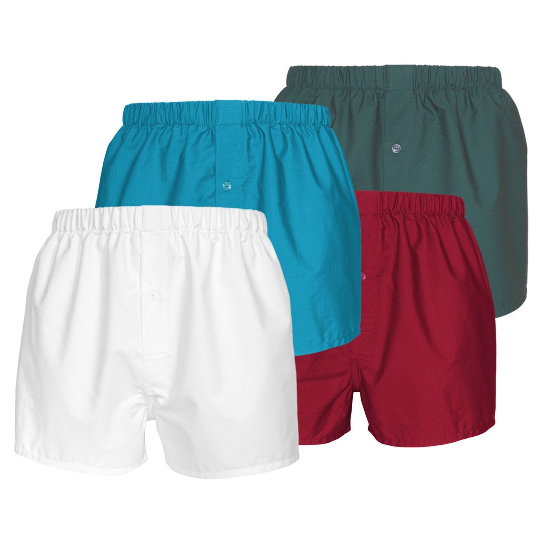 Solid Colour Boxers - Red Green Blue or White Plain Boxer Shorts - Etsy