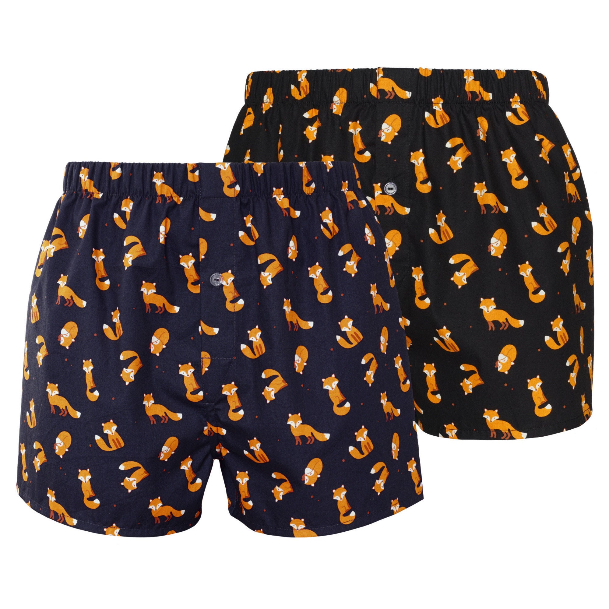 The Night Fox Boxers - Dark Blue or Black Boxer Shorts - Etsy
