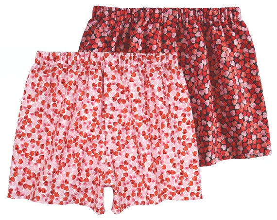 Pink Heart Boxers Valentines Lover Boxer Shorts Red and - Etsy