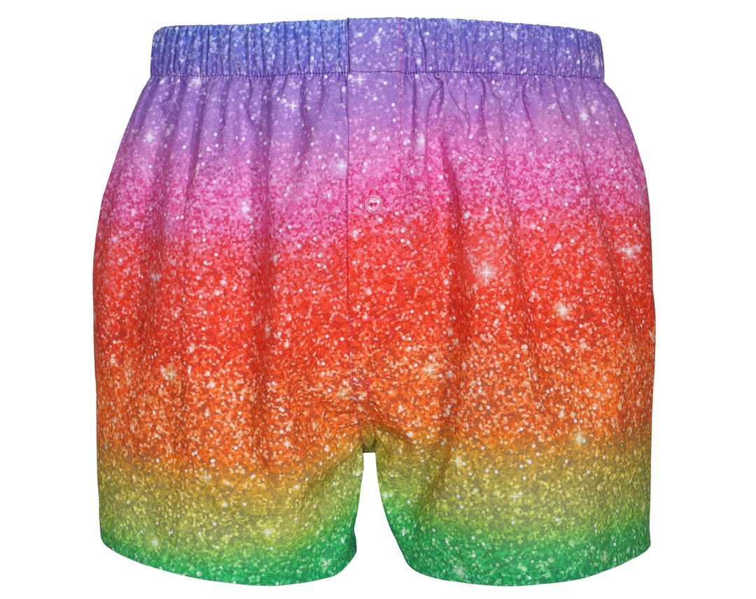 Rainbow Boxers - Multi-coloured Sparkle Effect Boxer Shorts - Gay Pride ...