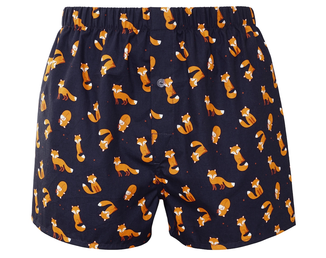 The Night Fox Boxers - Dark Blue or Black Boxer Shorts - Etsy