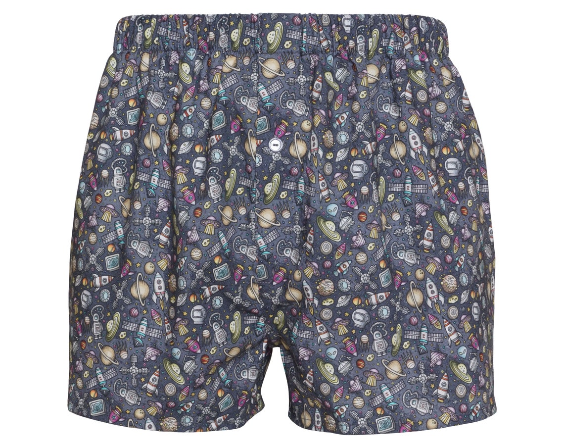 Space Life Boxer Shorts - Planets Rockets Robot Boxers - Etsy