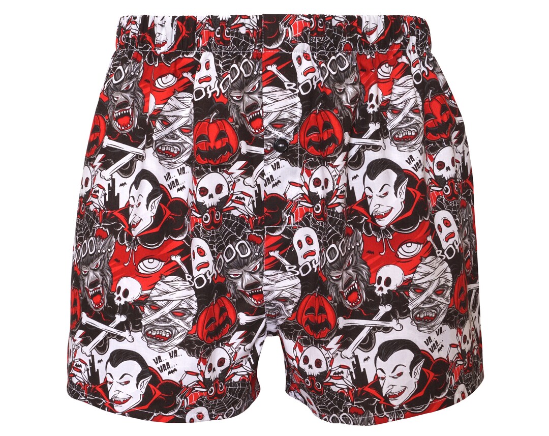 Vampire Boxer Shorts - Count Dracula and Werewolf Boxers - Halloween ...