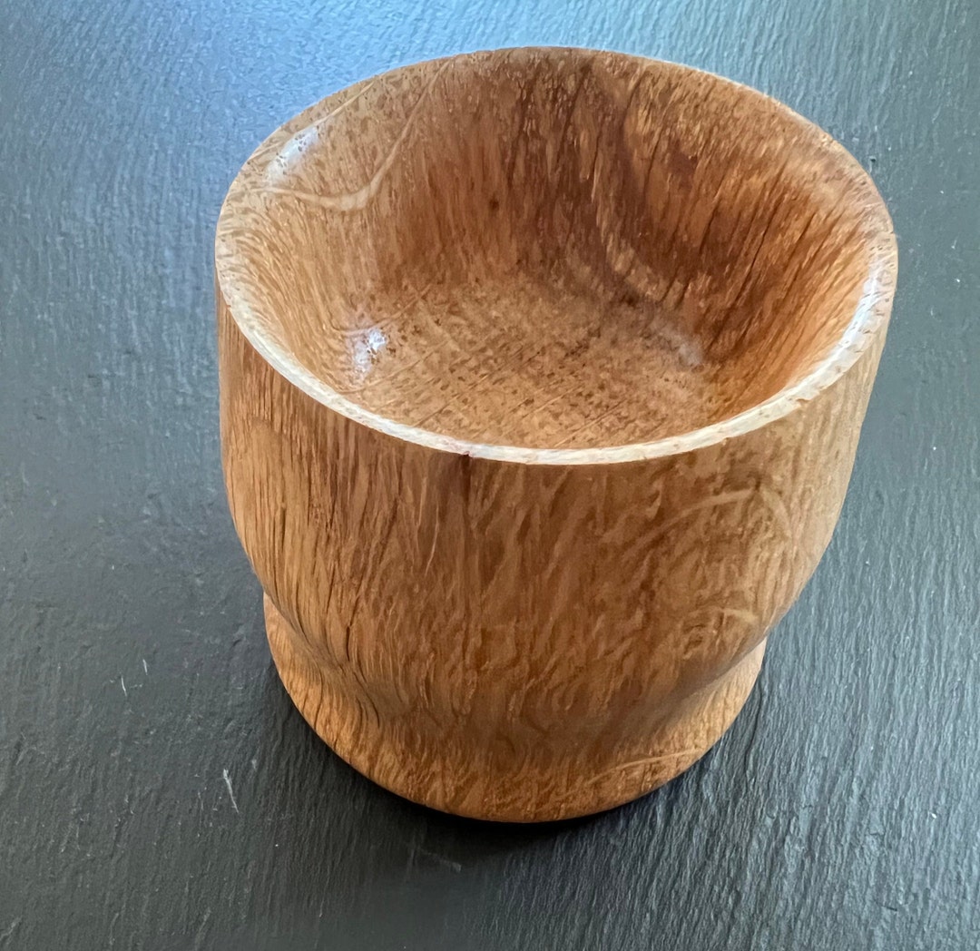 Small Hand Turned White Oak Bowl. Signed by Artist on the Base. Perfect ...