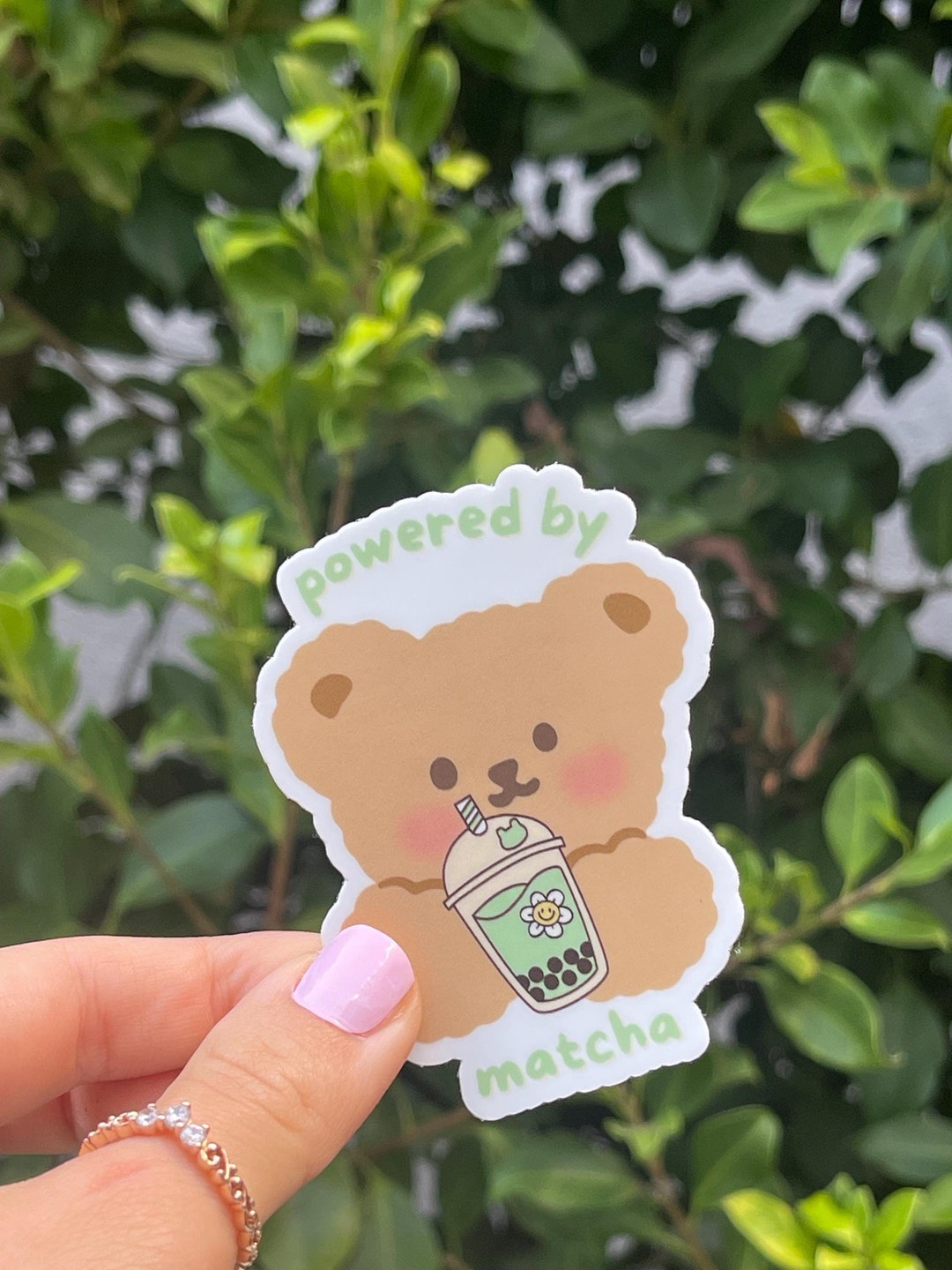 Teddy Bear Sticker, Matcha Sticker, Kawaii Boba Tea Sticker, Kindle ...