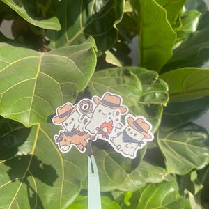 Cowboy Ghost Sticker Pack, Sticker Bundle, Halloween Cute Ghost ...