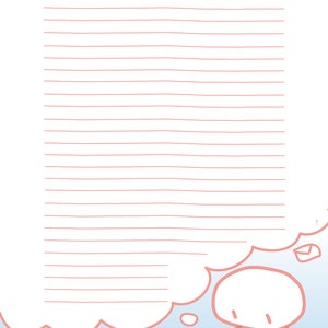 Cute Letter Paper Printable PDF, Printable Letter Stationery, Kawaii ...