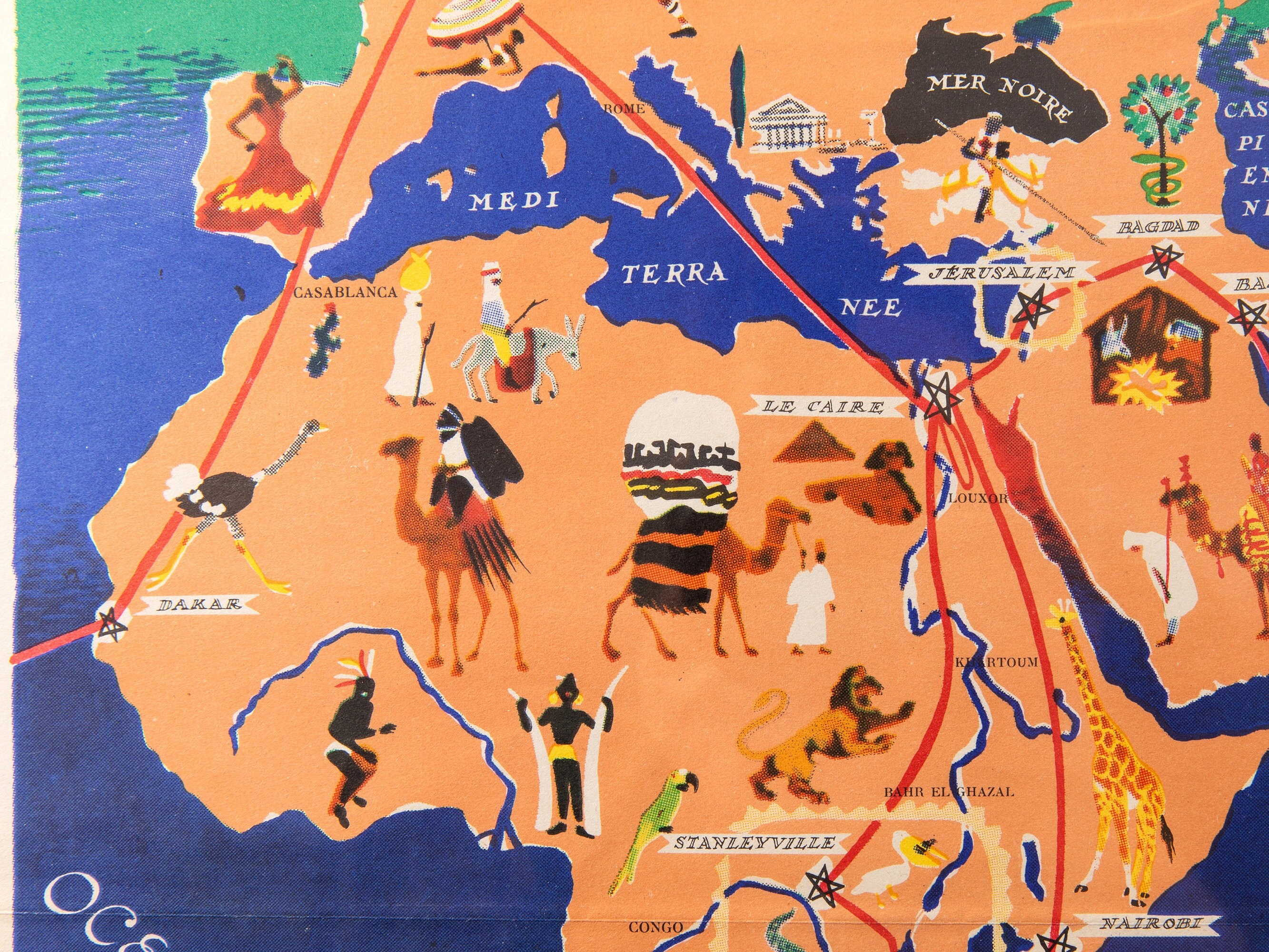 Original 1956 Pictorial World Map for Chocolat Menier by J.B. Jannot - Etsy