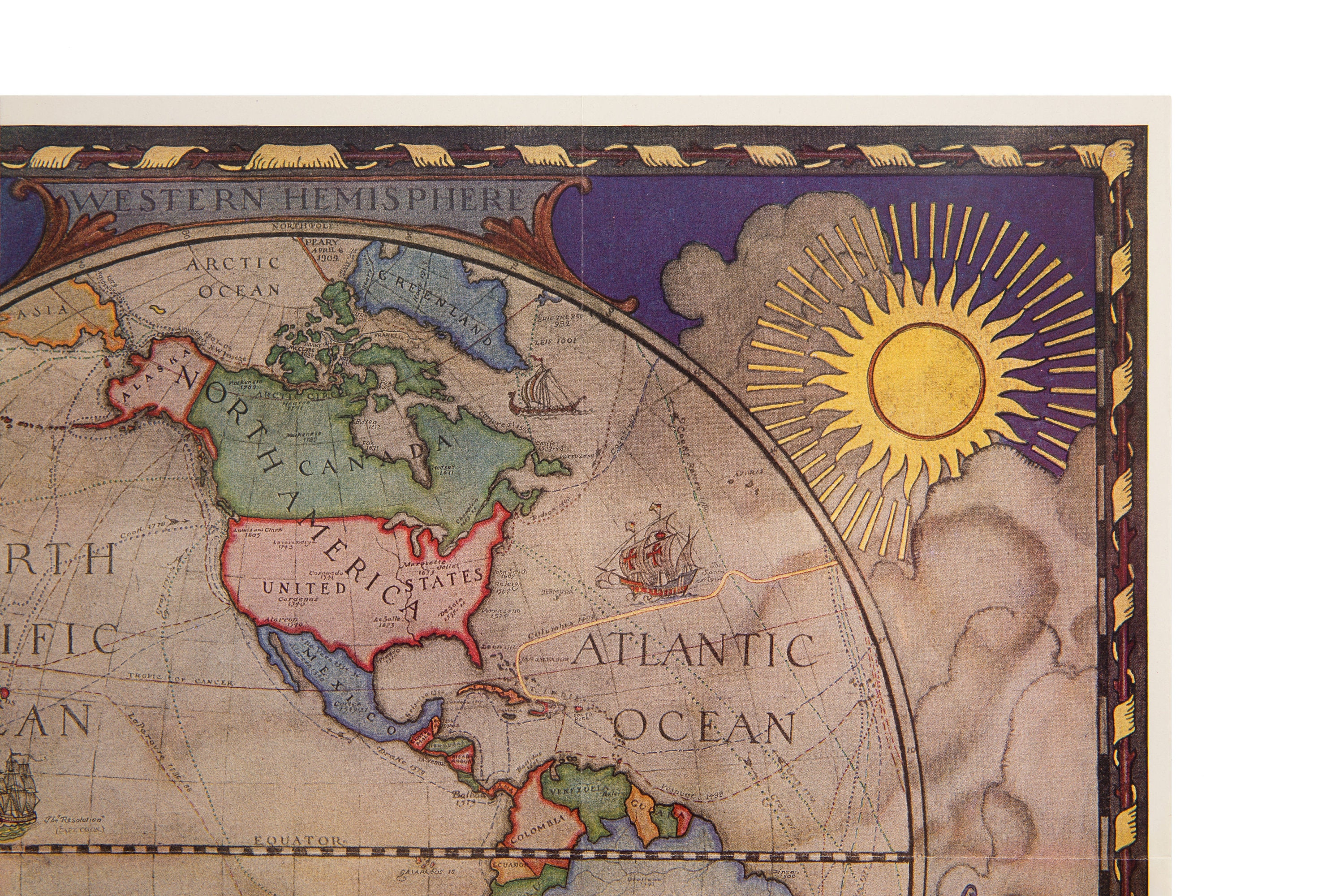 Original Pair of 1928 maps of Discovery by N.C. Wyeth - Etsy