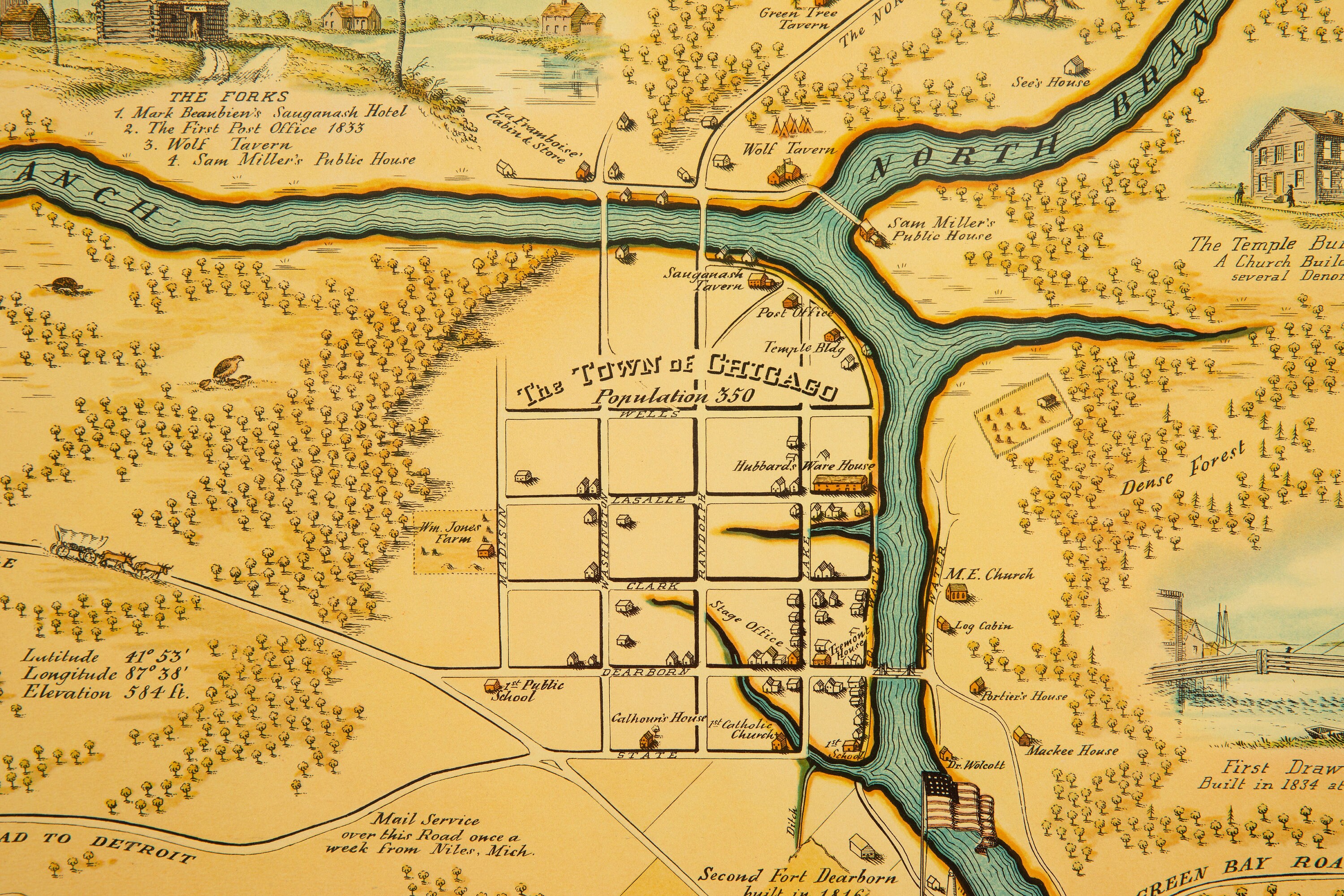 Original 1933 Pictorial Map of Chicago - Etsy