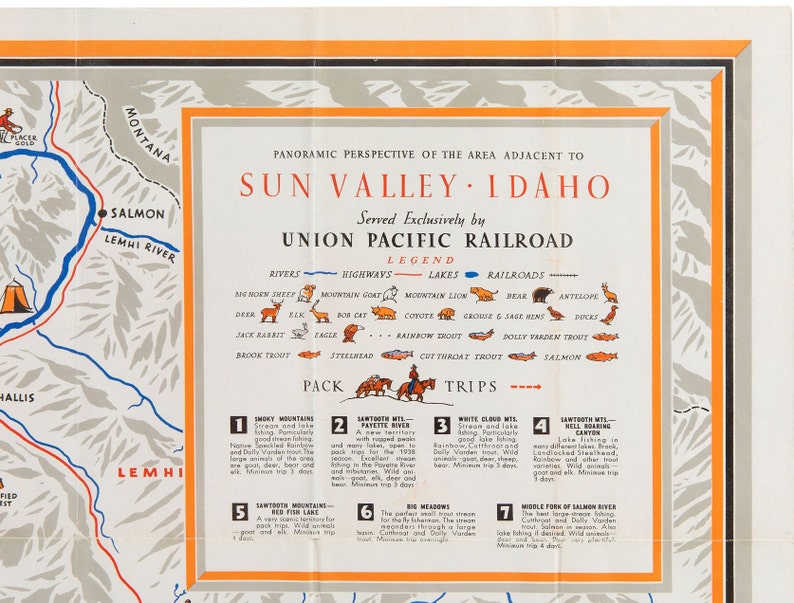 Pictorial Map of Sun Valley, Idaho Circa 1936 - Etsy