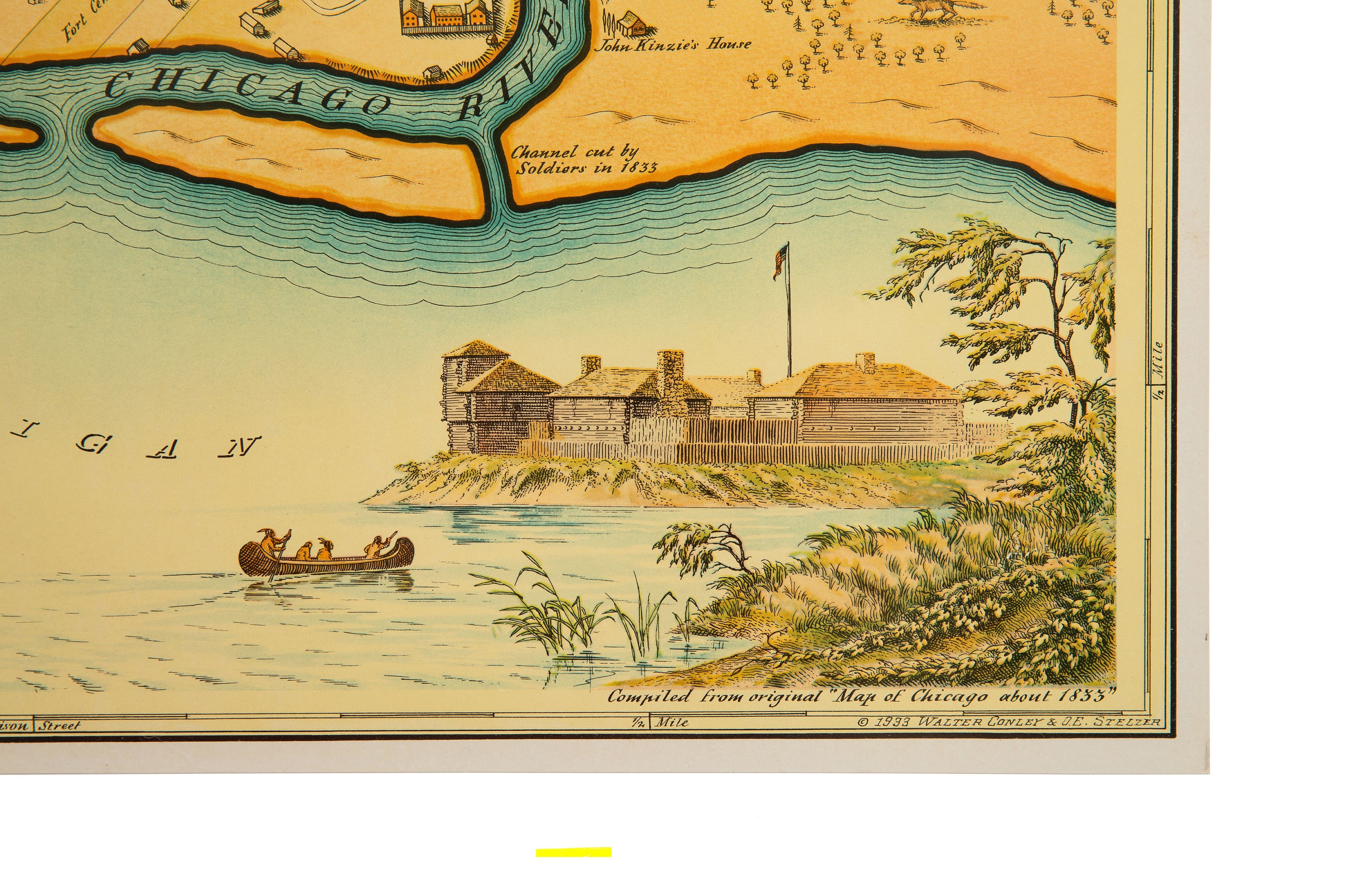 Original 1933 Pictorial Map of Chicago - Etsy