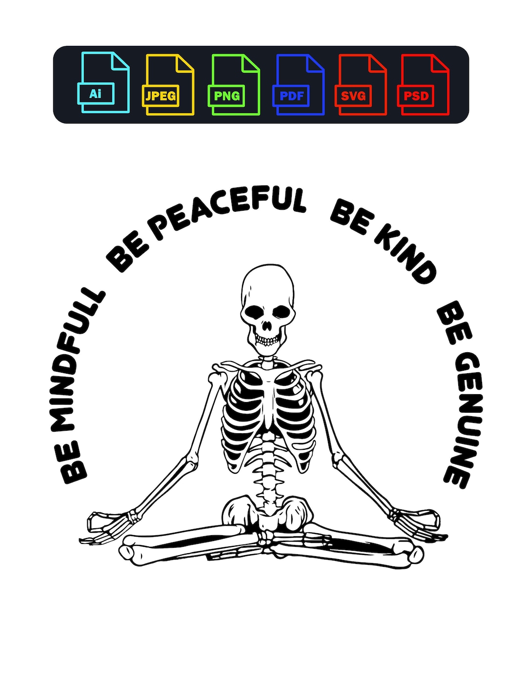 Skeleton Meditating and Inspiring Vector Ai Png Jpeg Psd Pdf Svg Human ...
