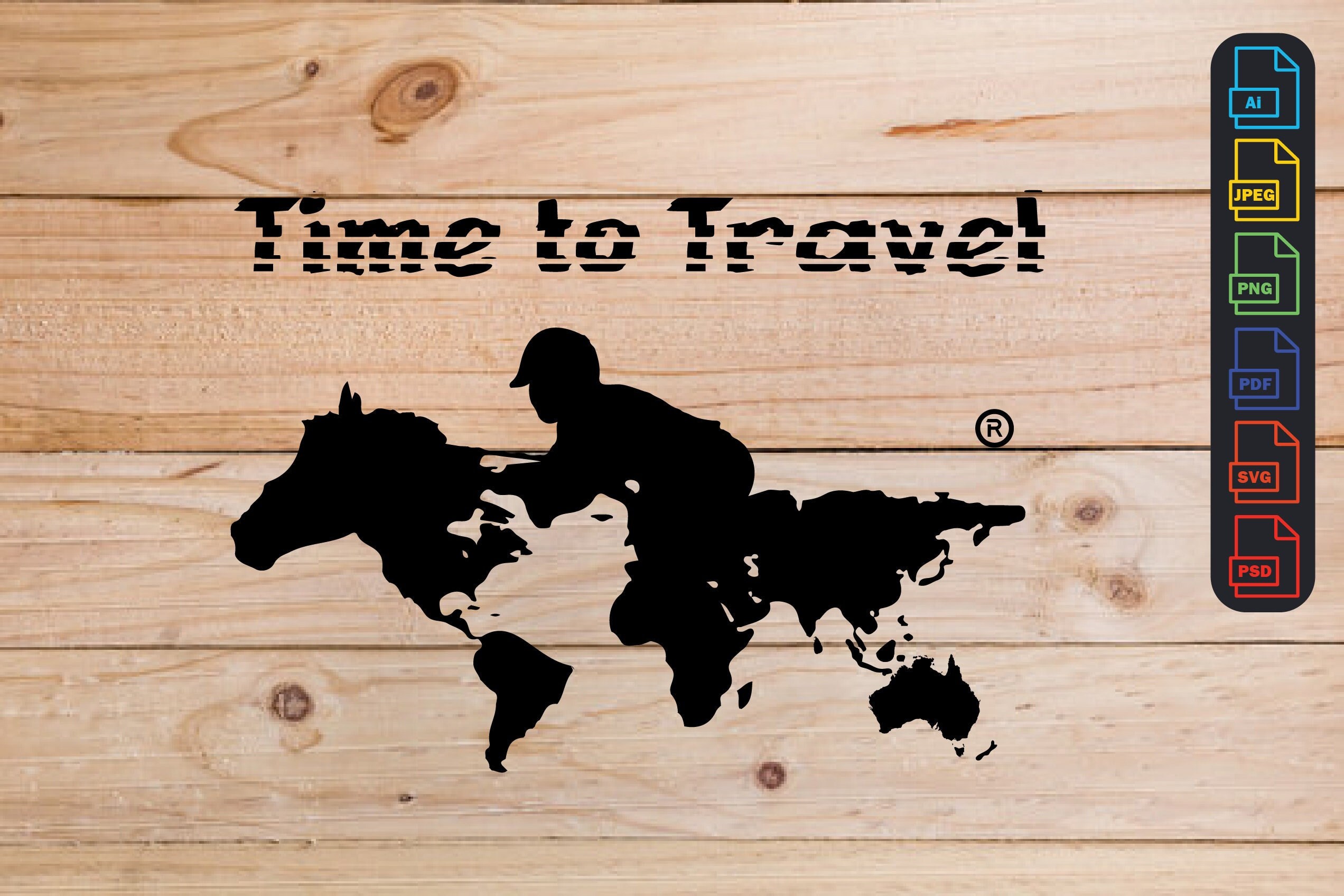 Time to Travel Vector Zip File Ai Pdf Png Jpeg Svg Psd World - Etsy
