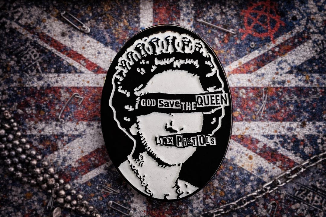 God Save the Queen Punk Enamel Pin 70s UK Punk Rock Badge Collectible ...